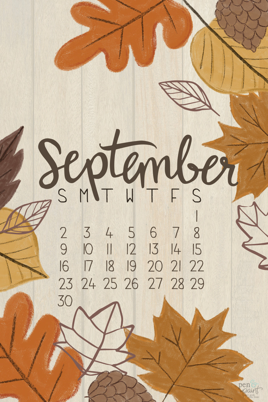 Free September Desktop Background & Wallpaper – Pen & Paint