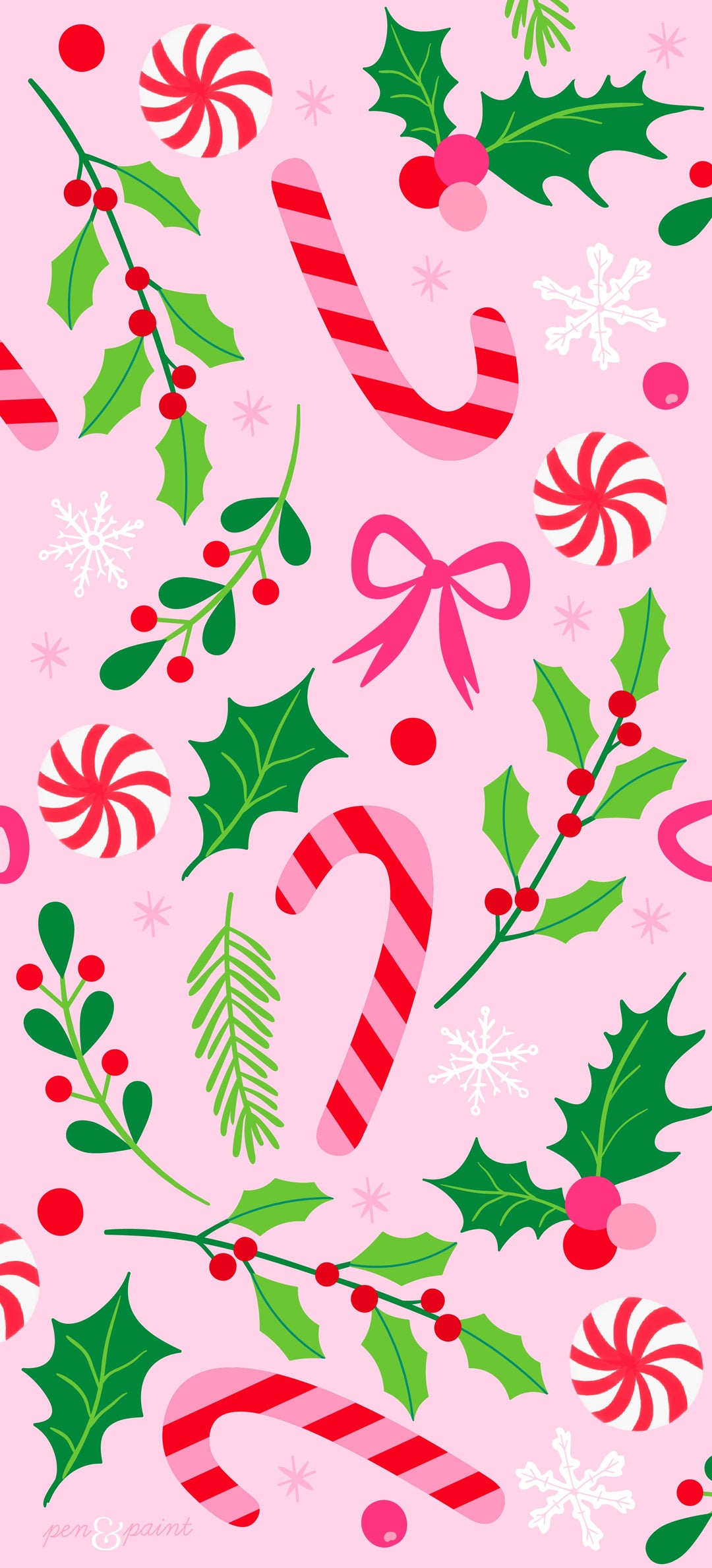 FREE December Lock Screen & Wallpaper – Pen & Paint