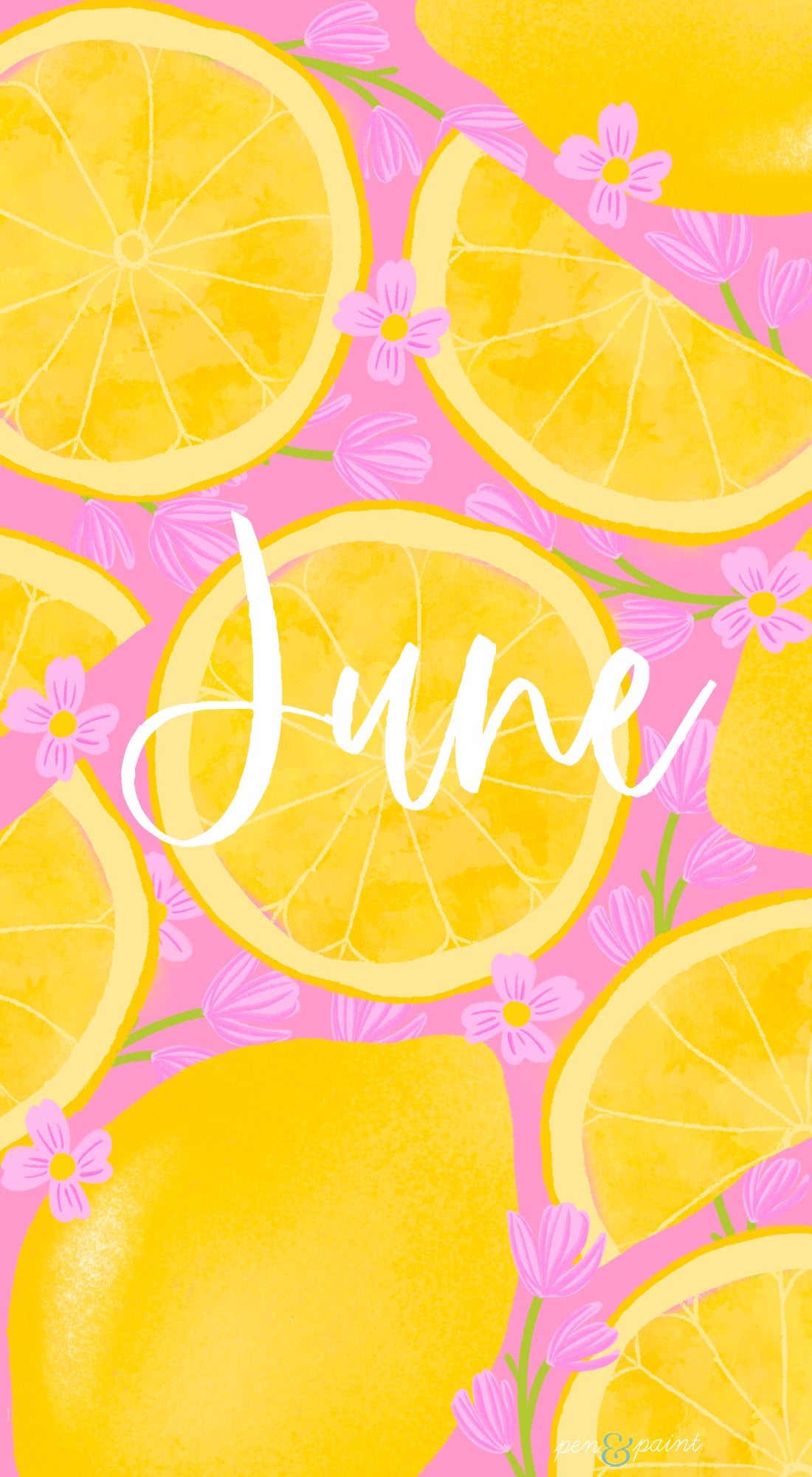 FREE June Desktop Background & Wallpaper – Pen & Paint