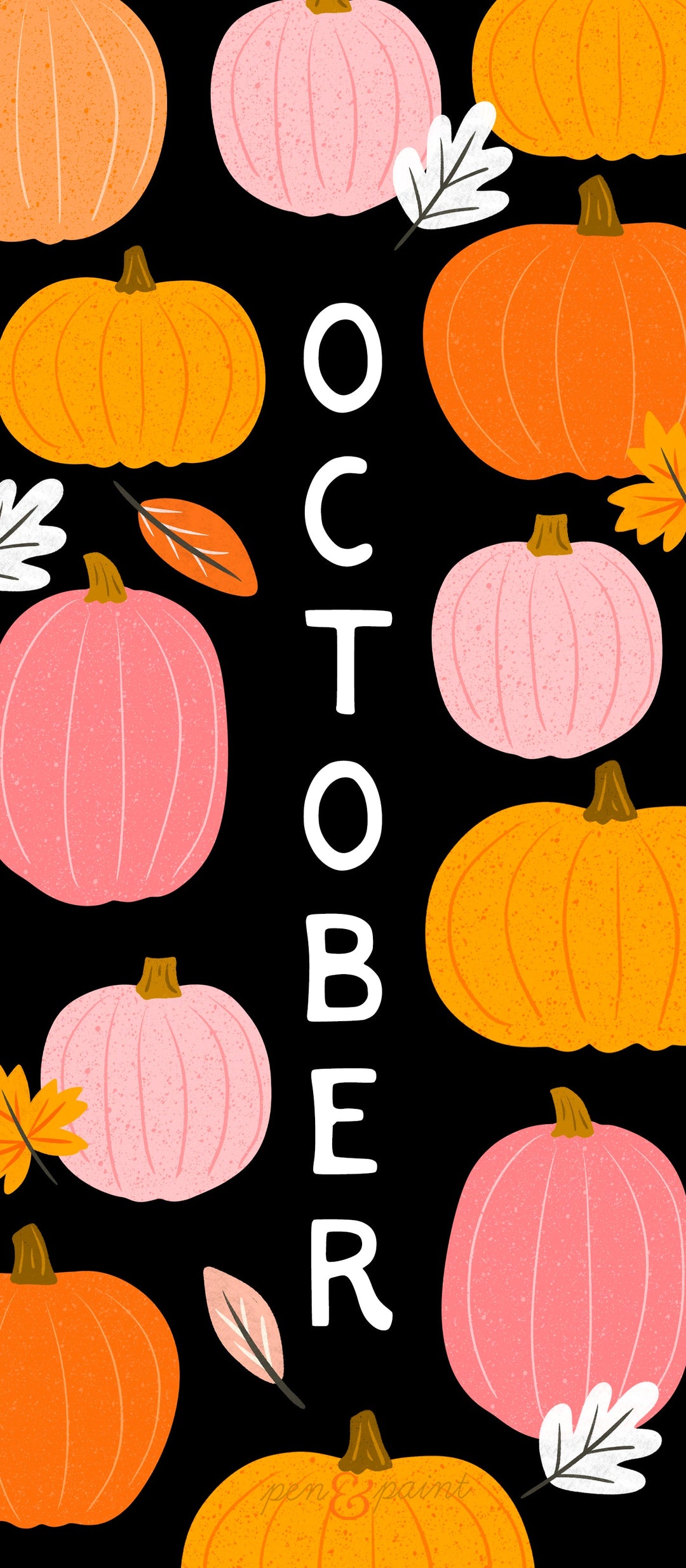 Free October Desktop Wallpaper & Phone Background – Pen & Paint