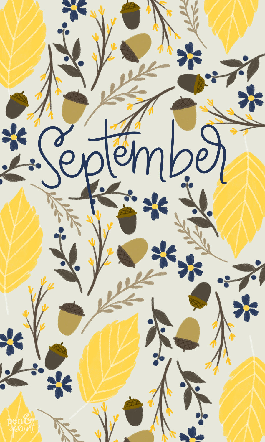 FREE September Wallpaper & Lockscreen – Pen & Paint