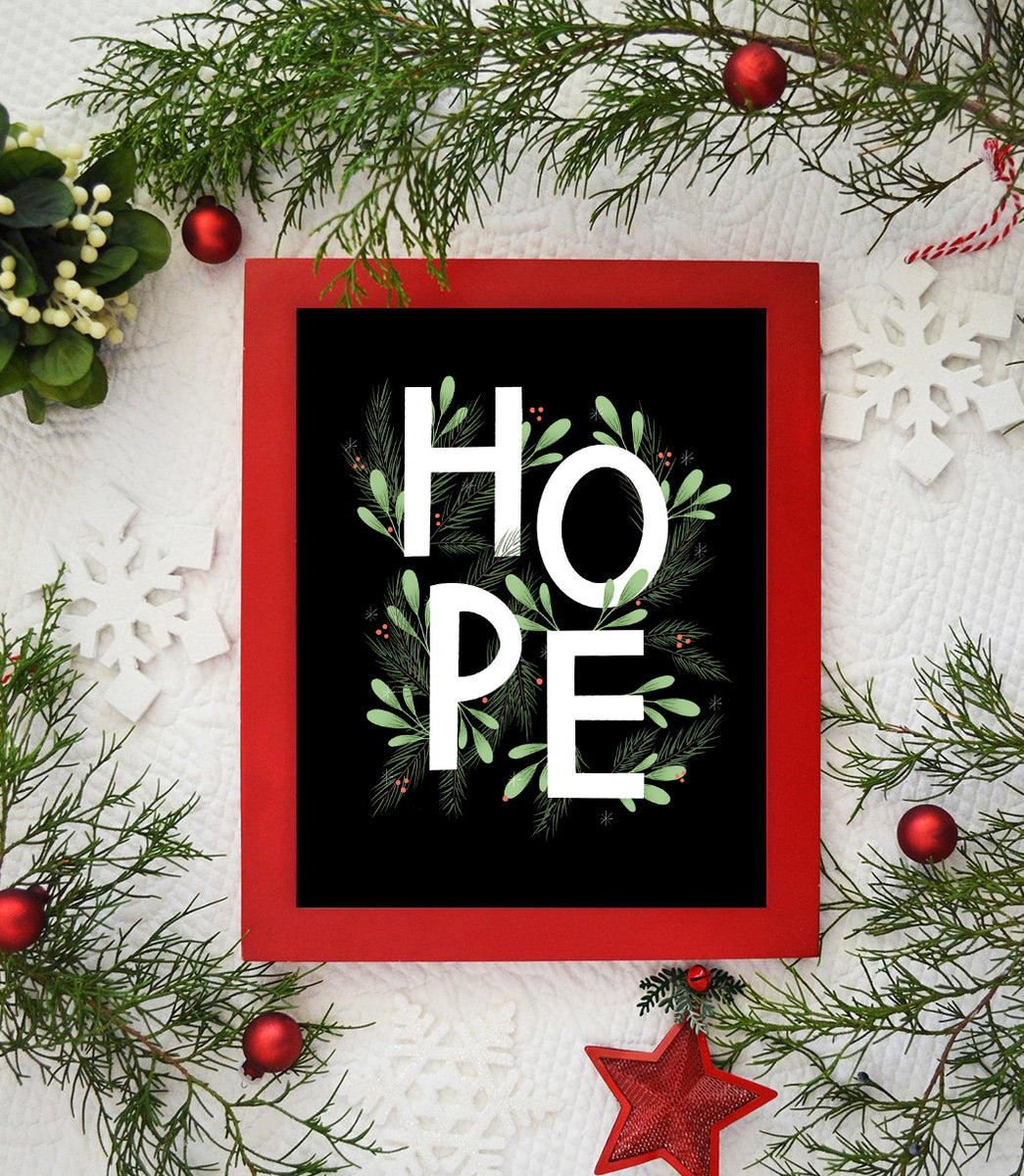 HOPE, Holiday Art - Art Print – Pen & Paint