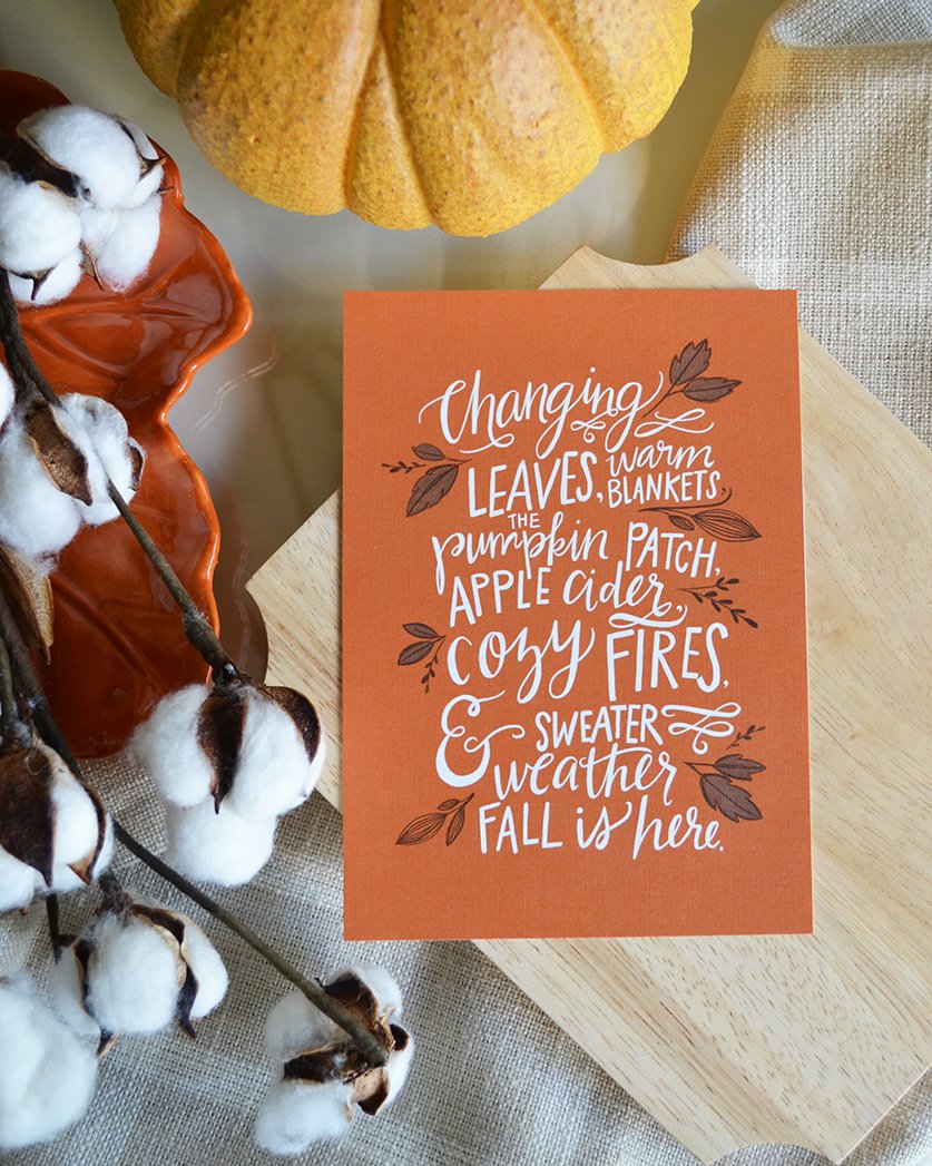 Fall is Here Seasonal Art Print – Pen & Paint