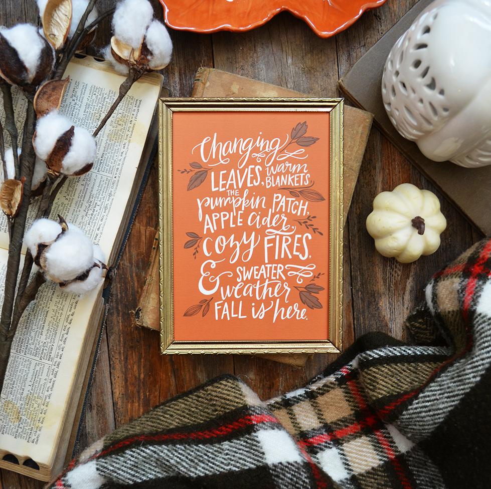 Fall is Here Seasonal Art Print – Pen & Paint